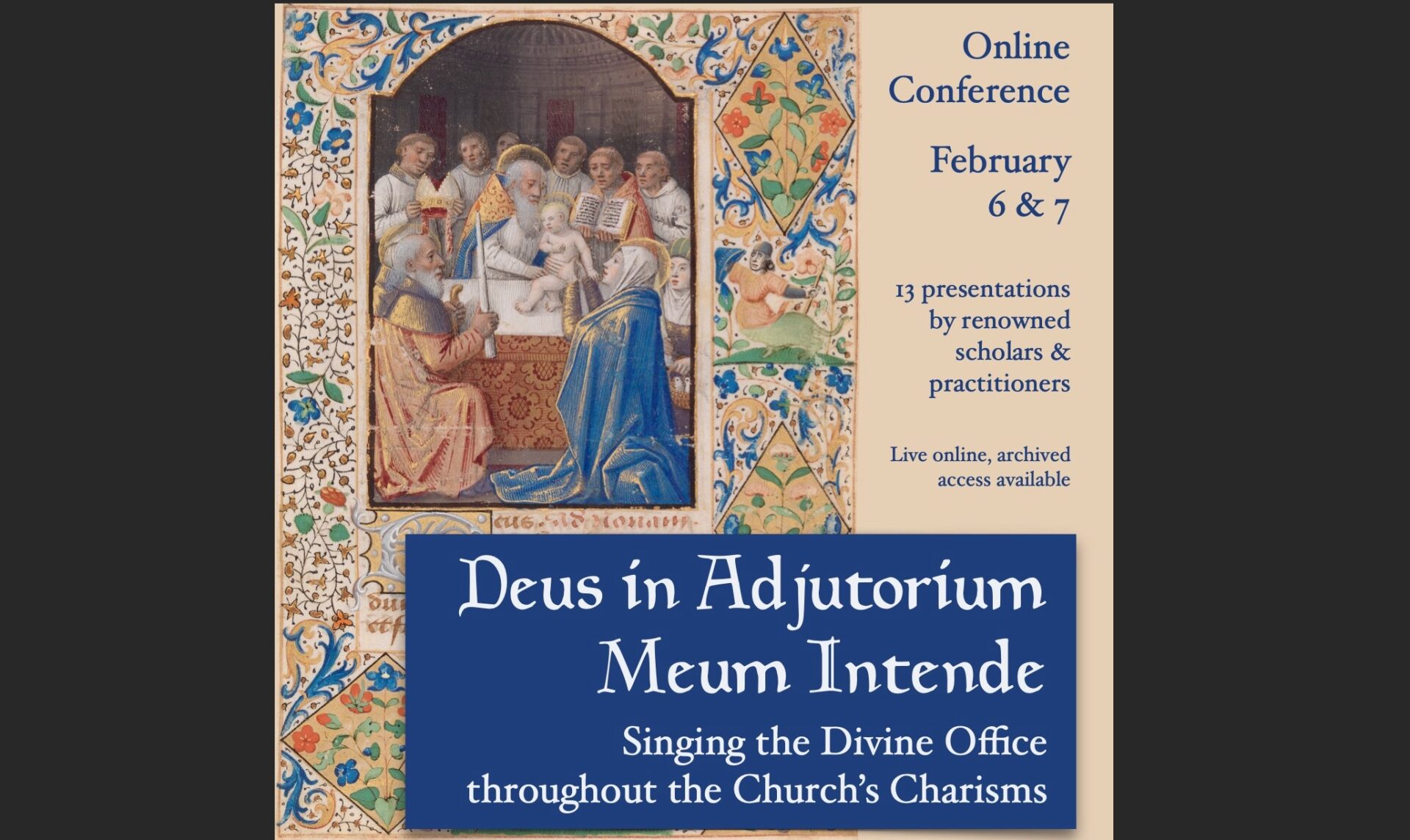 Online Conference, February 6–7: Deus in Adjutorium Meum Intende ...